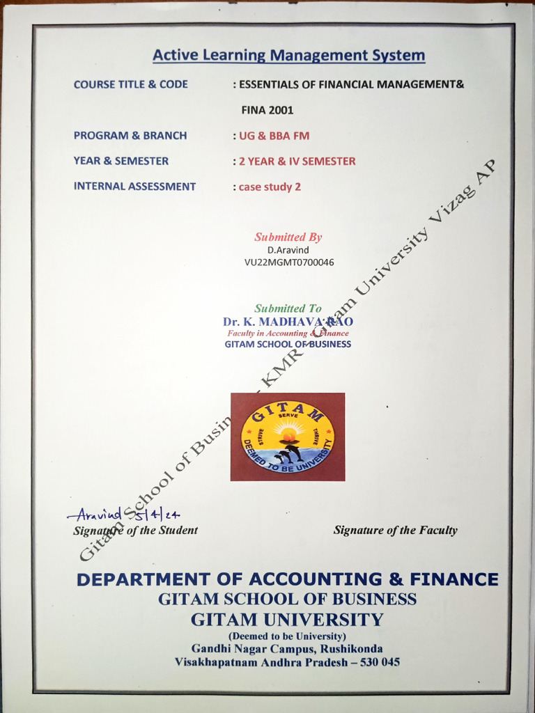 Efm Case Study 2 | PDF