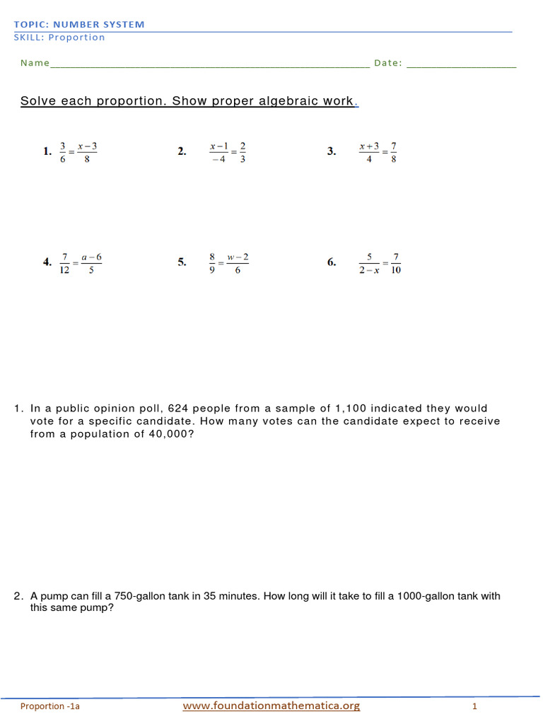 Proportions 1a | PDF