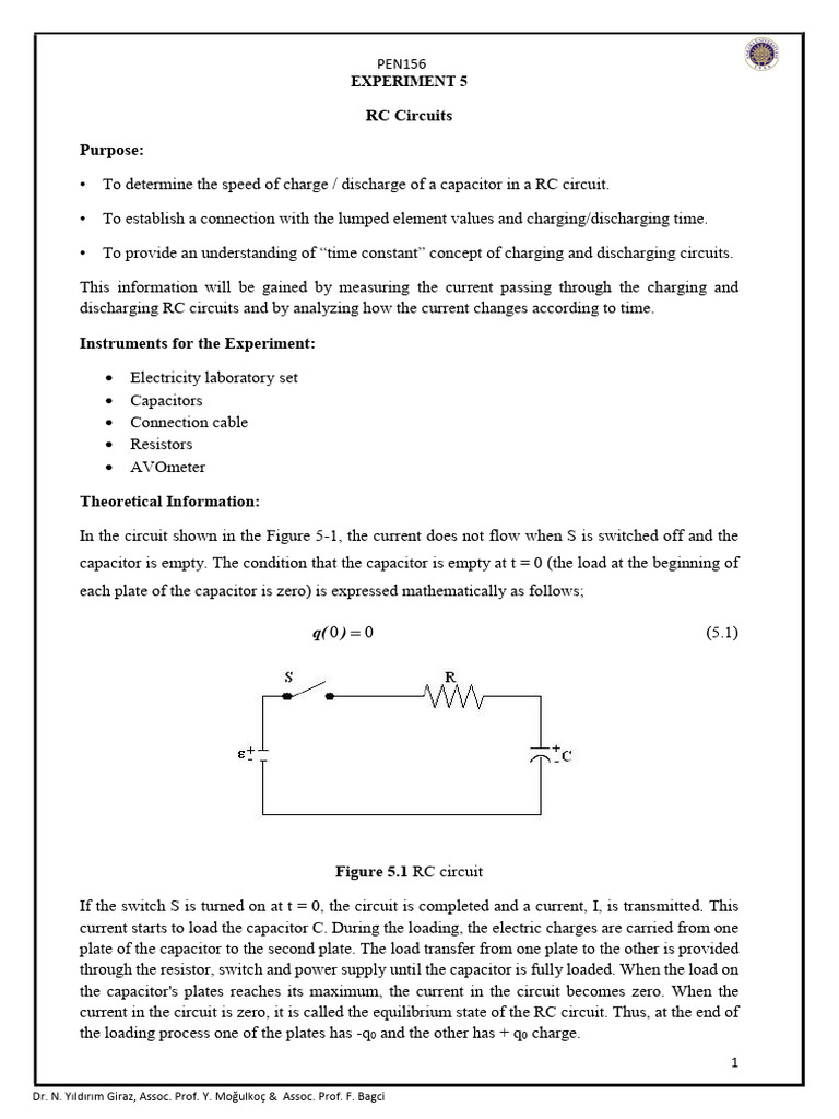 PEN156 RC Circuits | PDF | Capacitor | Electrical Network