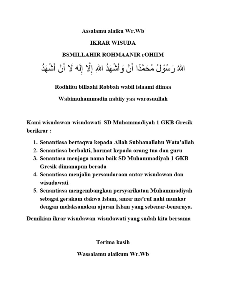 Ikrar Wisuda | PDF