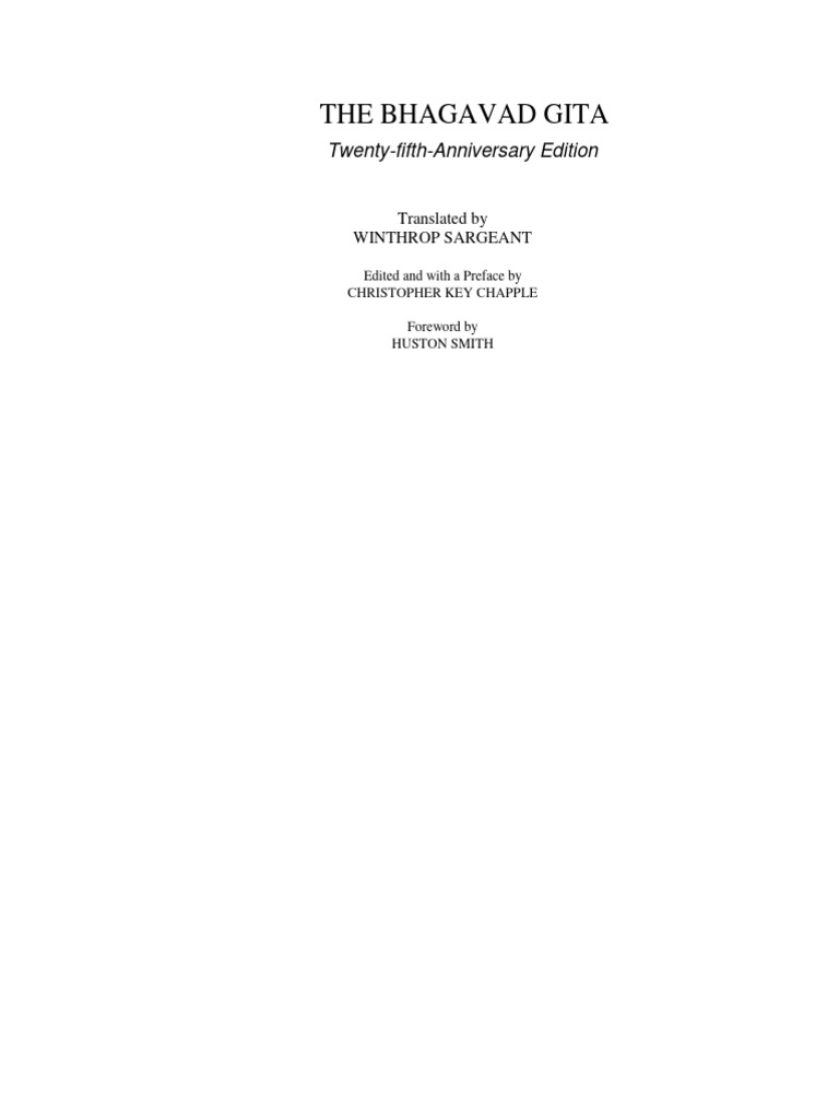 Bhagavad-Gita Transby Winthrop Sargeant Summary English | PDF | Bhakti ...
