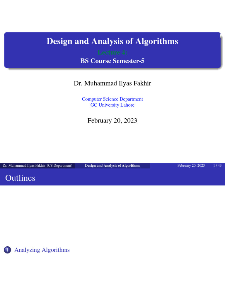 LECTURE 05-BS AanalysisOfAlgorthims-GrowthOfFunction | PDF | Recurrence Relation | Function ...