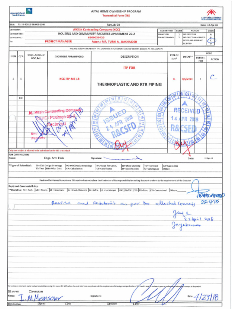 ITP-ME-18 - Thermoplastic and RTR Piping TR-1206 | PDF