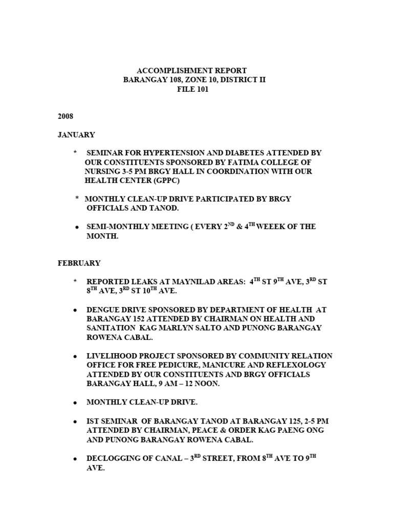 Accomplishment Report | PDF | Philippines