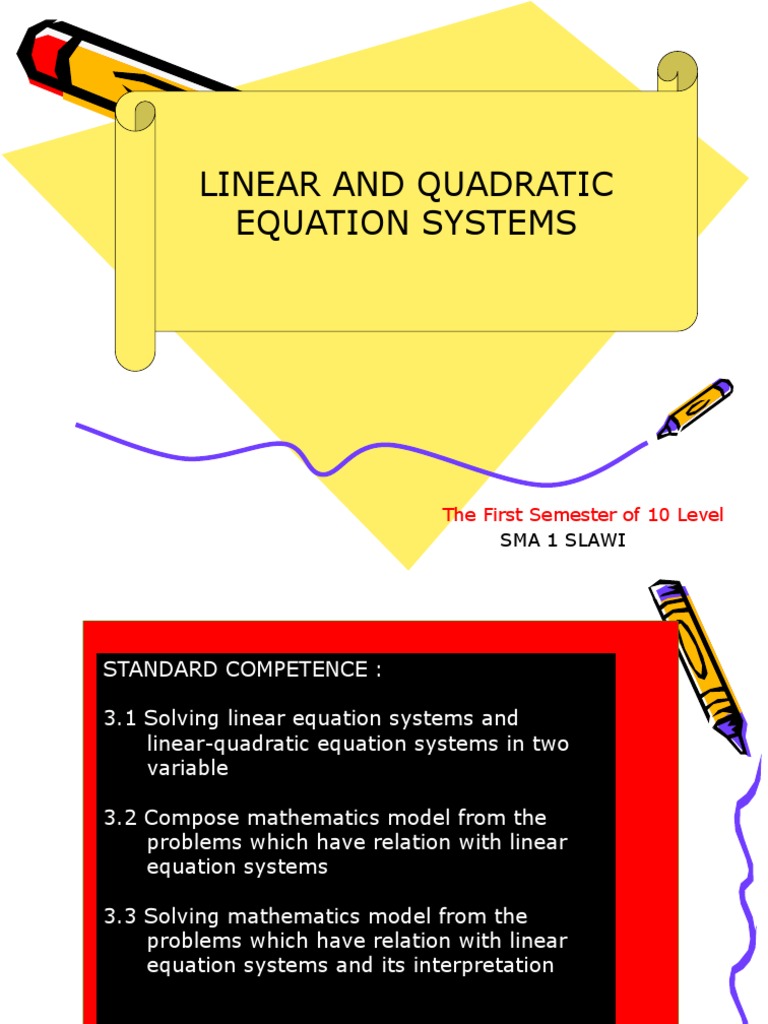 Solving Linear and Quadratic Systems | PDF | System Of Linear Equations ...