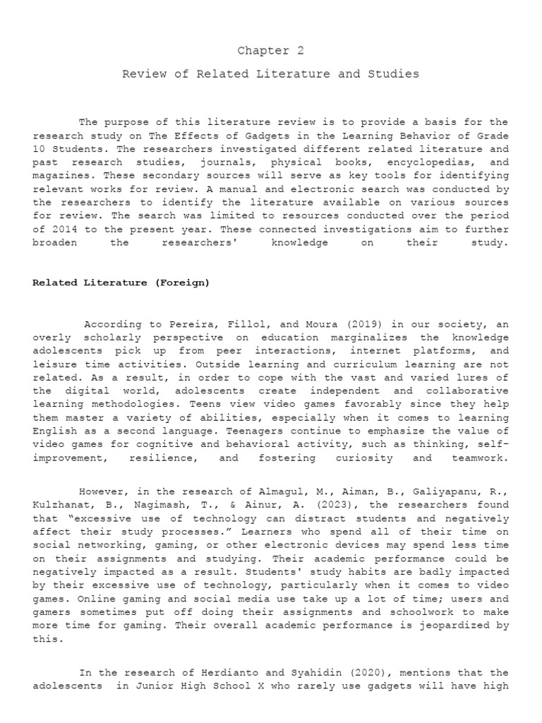 Research Chapter 2 Finalized | PDF | Adolescence | Learning