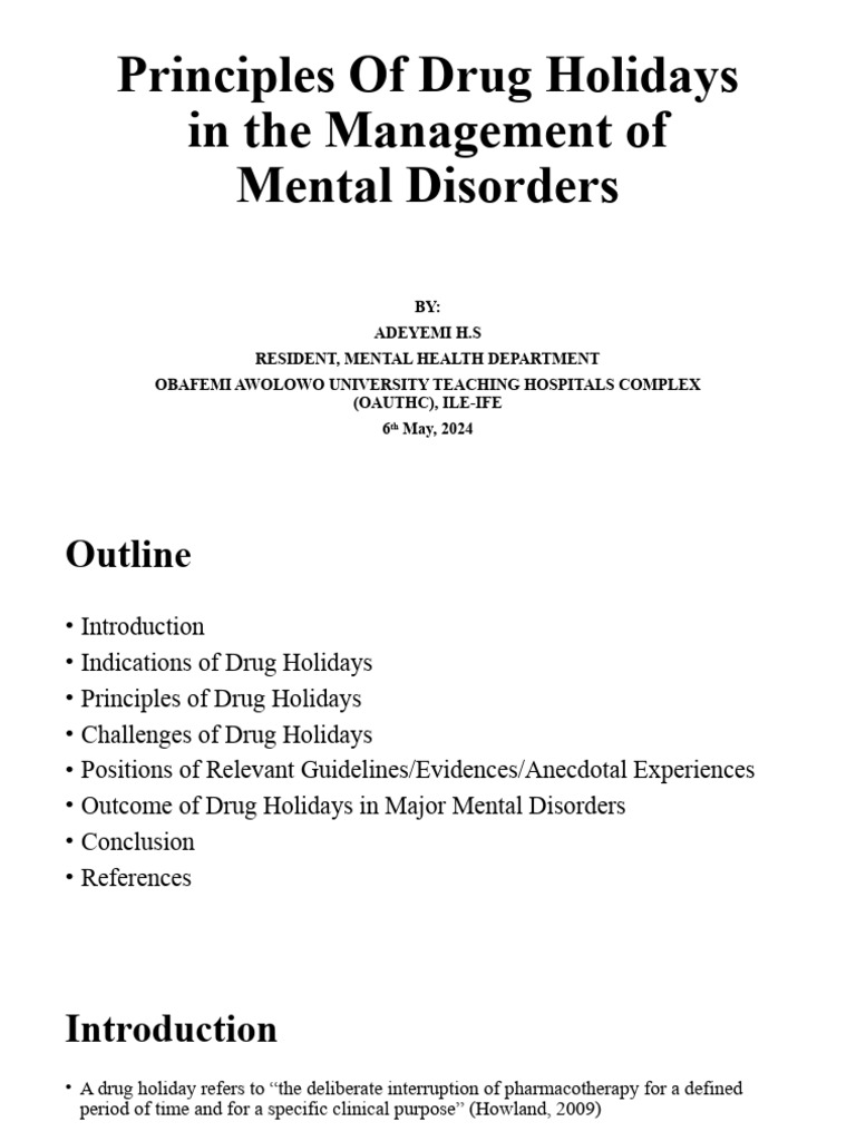 Medication Holidays | PDF | Antipsychotic | Mental Disorder