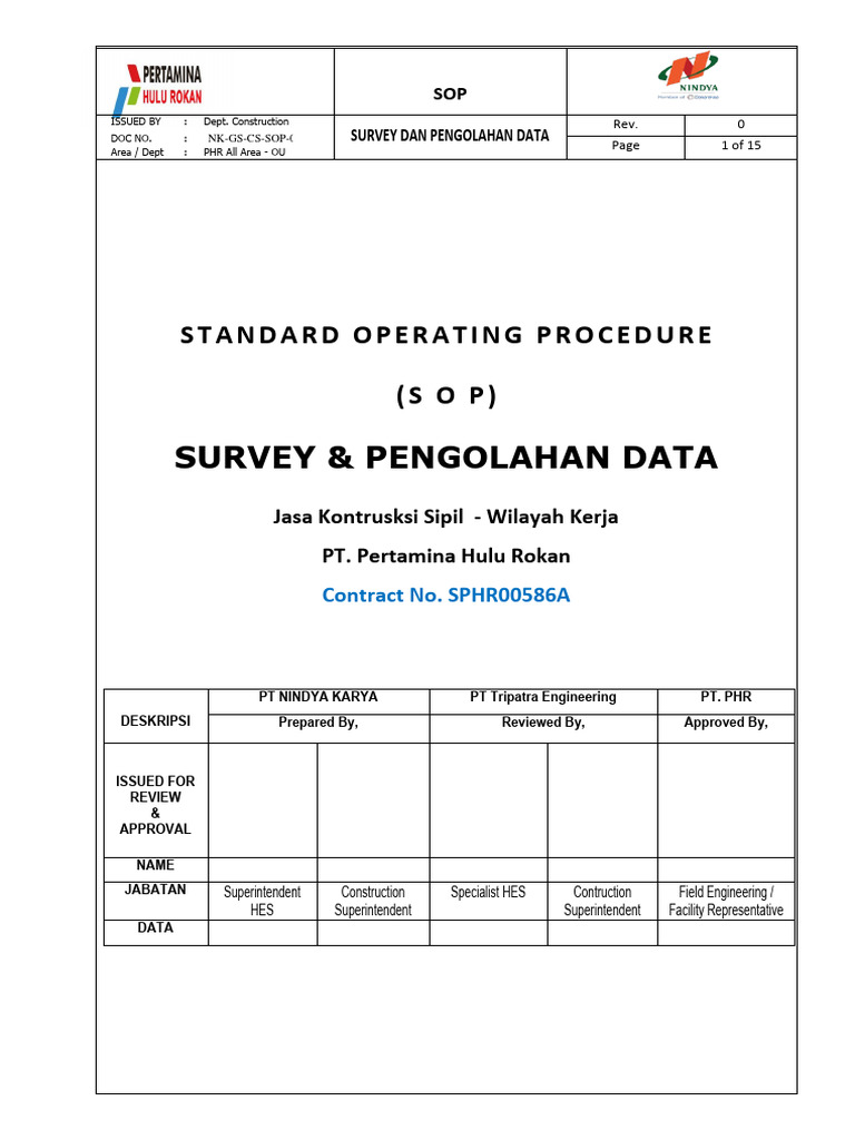 Nk-Gs-Cs-Sop-040 Sop Survey - Pengolahan Data | PDF