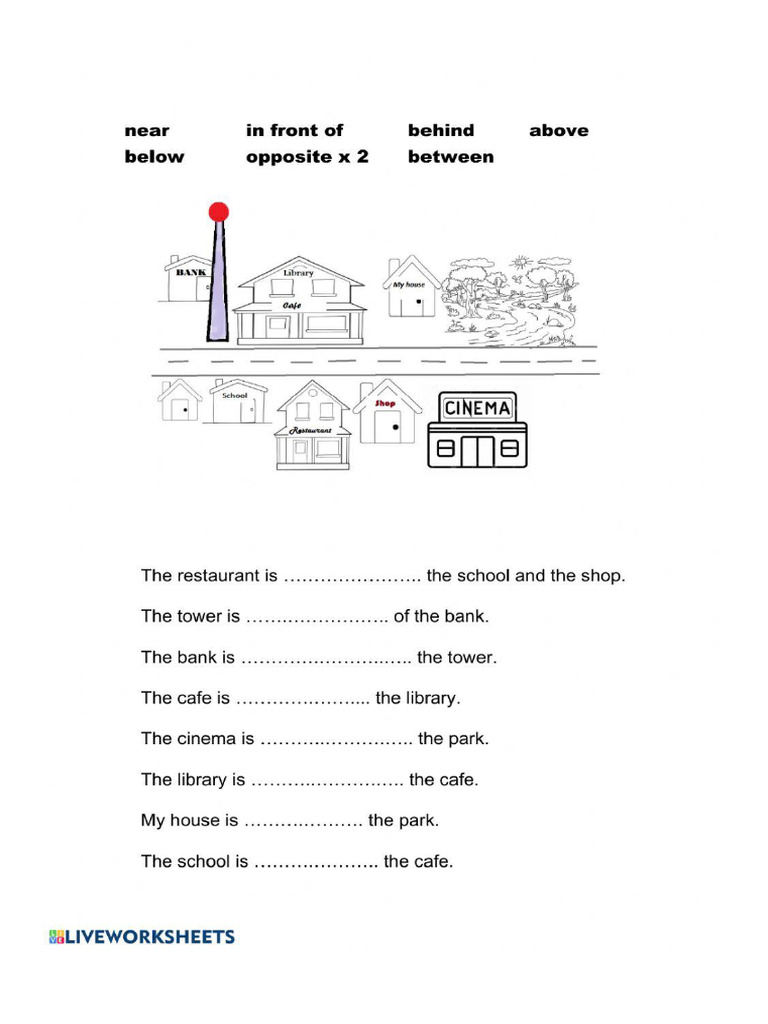 Prepositions of Place - Giving Directions | PDF