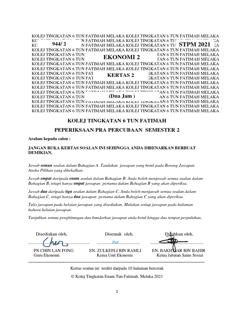 KT6 Tun Fatimah, Melaka | PDF