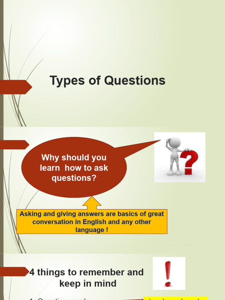 Types of Questions | Download Free PDF | Question | Verb