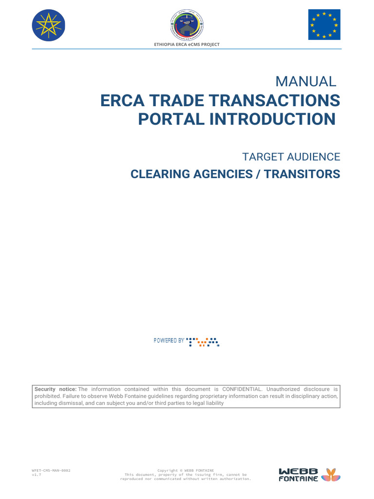 ERCA Trade Transactions Portal Introduction - V1.7 | PDF | Websites ...