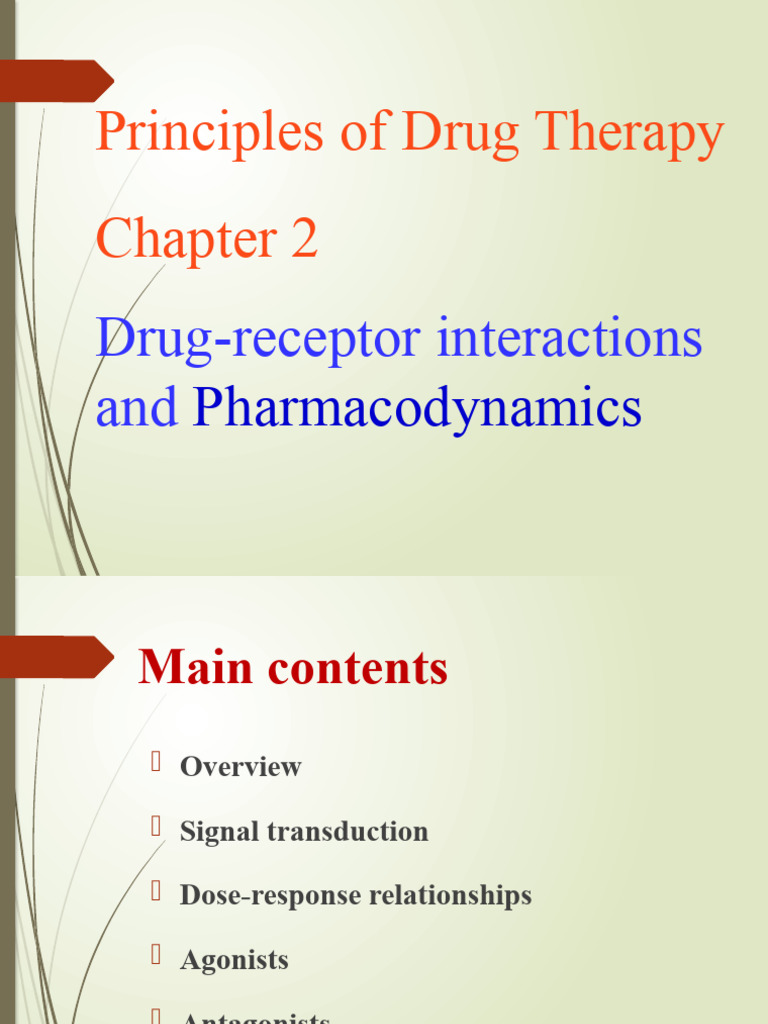 Chapter2 Drug-Receptor Interactions and Pharmacodynamics | PDF | Receptor (Biochemistry) | Cell ...