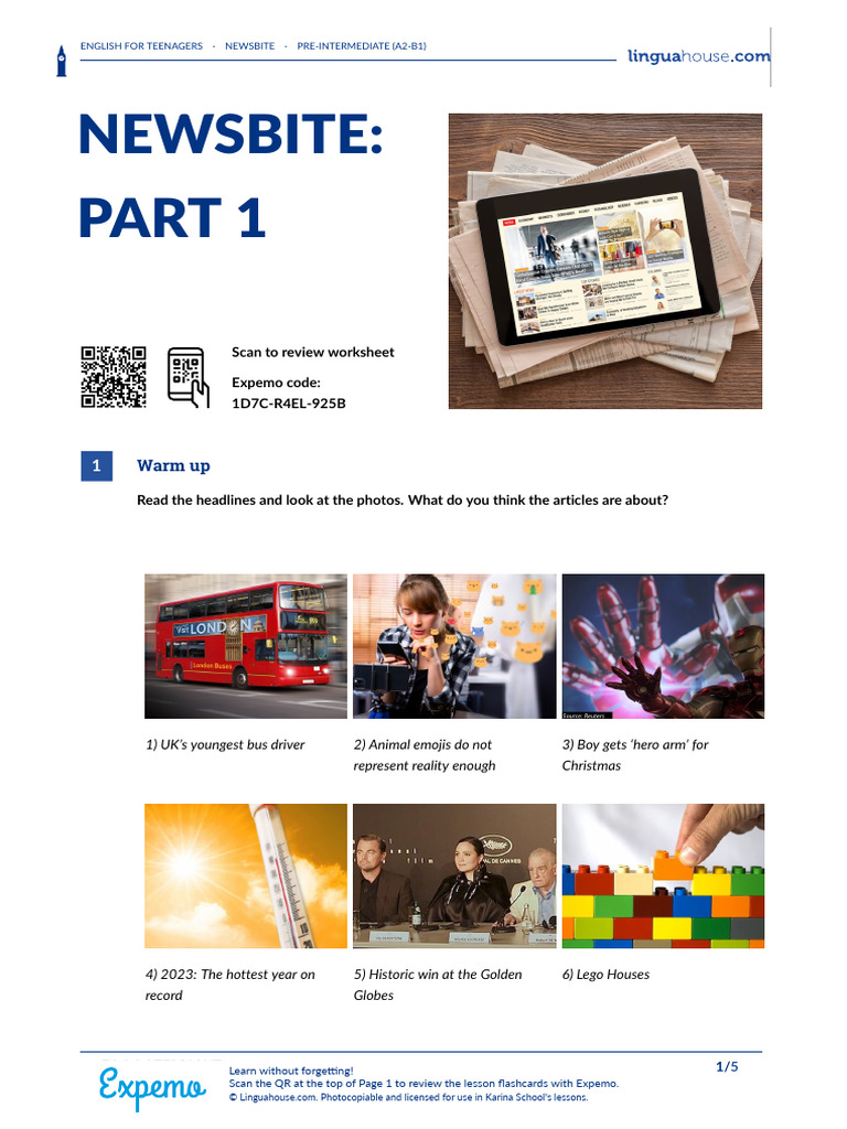 Newsbite Part 1 British English Student | PDF