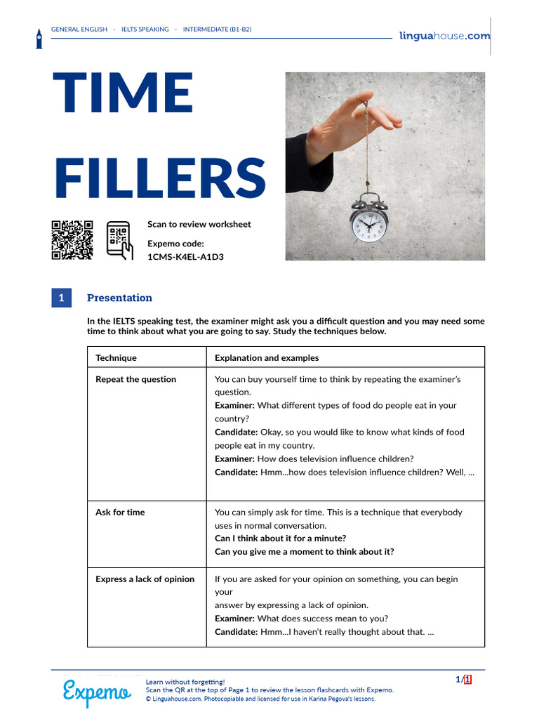 Time Fillers British English Student | PDF