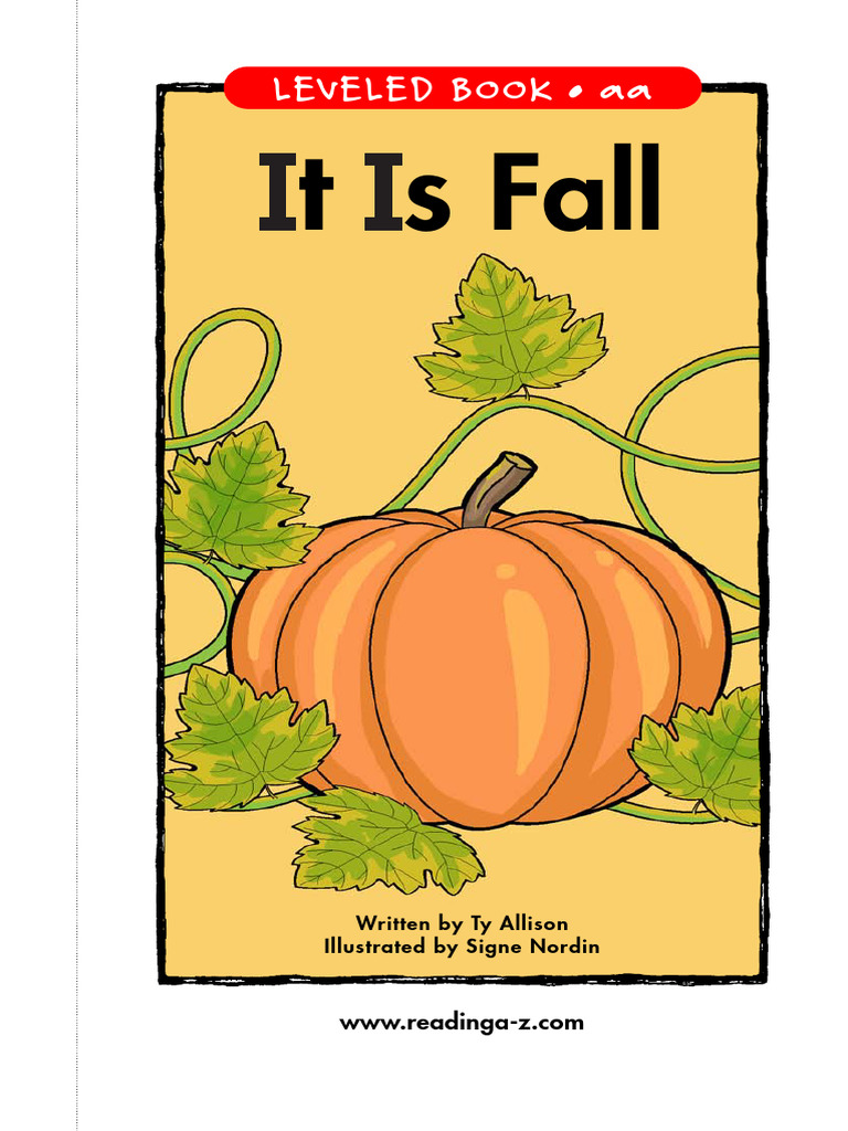 Fall Themed Leveled Book for Kids | PDF