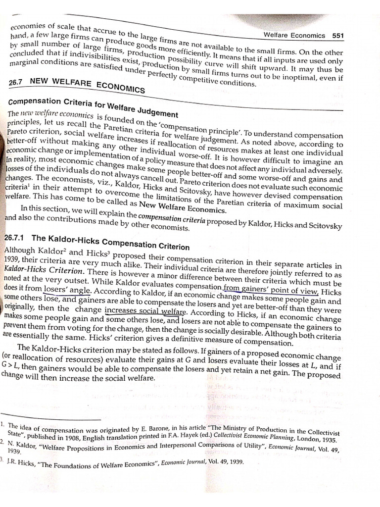 Kaldor-Hicks Compensating Criteria | PDF Kaldor-Hicks Compensating Criteria | PDF