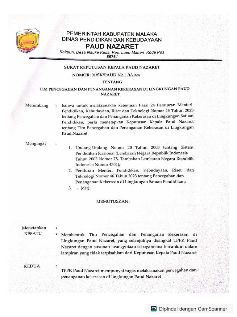 SK TPPK Paud | PDF