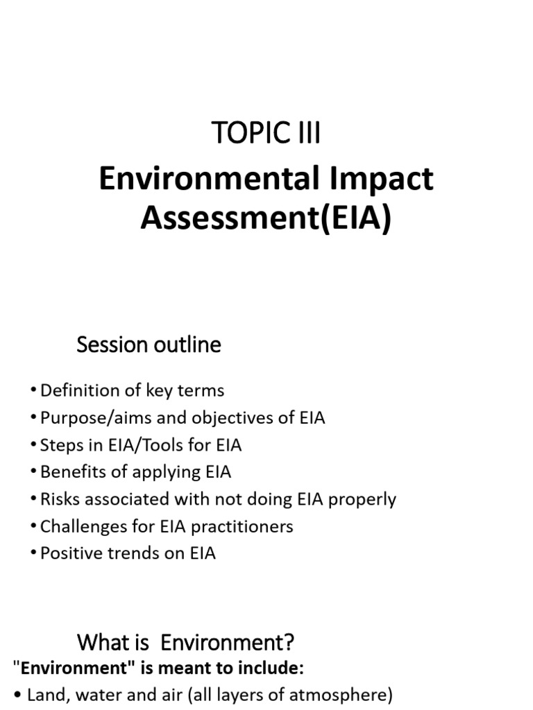 Topic 5; Environmental Impact Assessment | PDF | Environmental Impact ...