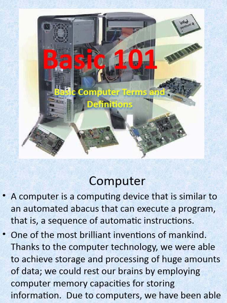 Basic 101 | Download Free PDF | Computer Monitor | Usb Flash Drive