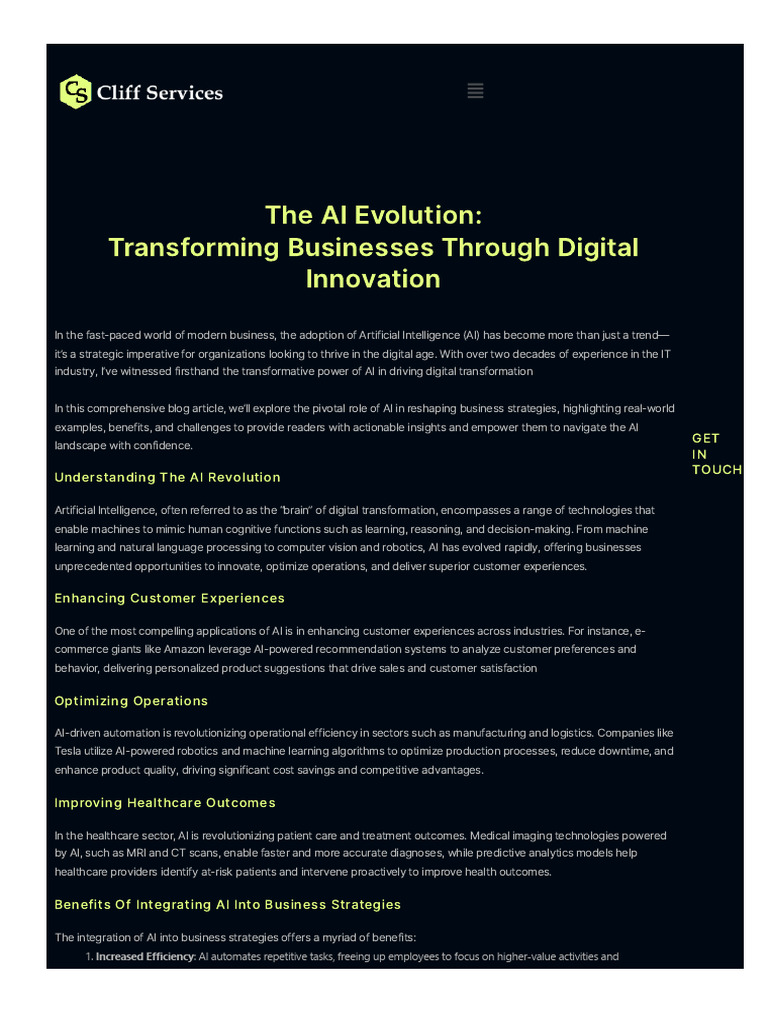 Top Digital Business Transformation Solutions Provider in USA: AI and ...
