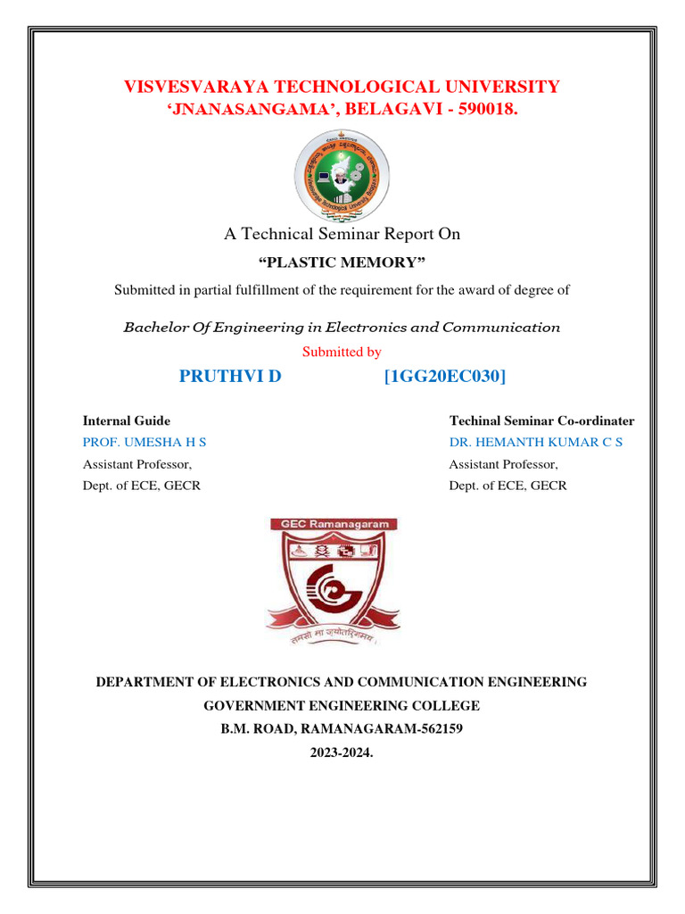 Pruthvi-Technical Seminar | PDF | Random Access Memory | Flash Memory