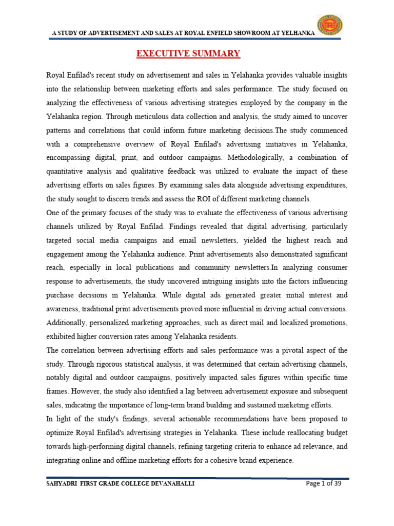 Royal Enfield Pdf Advertising Target Audience