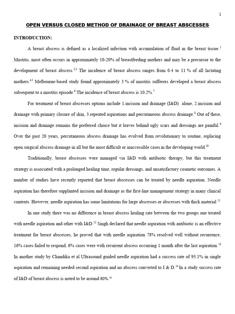 Open Versus Closed Method of Drainage of Breast Abscesses by Dr ...