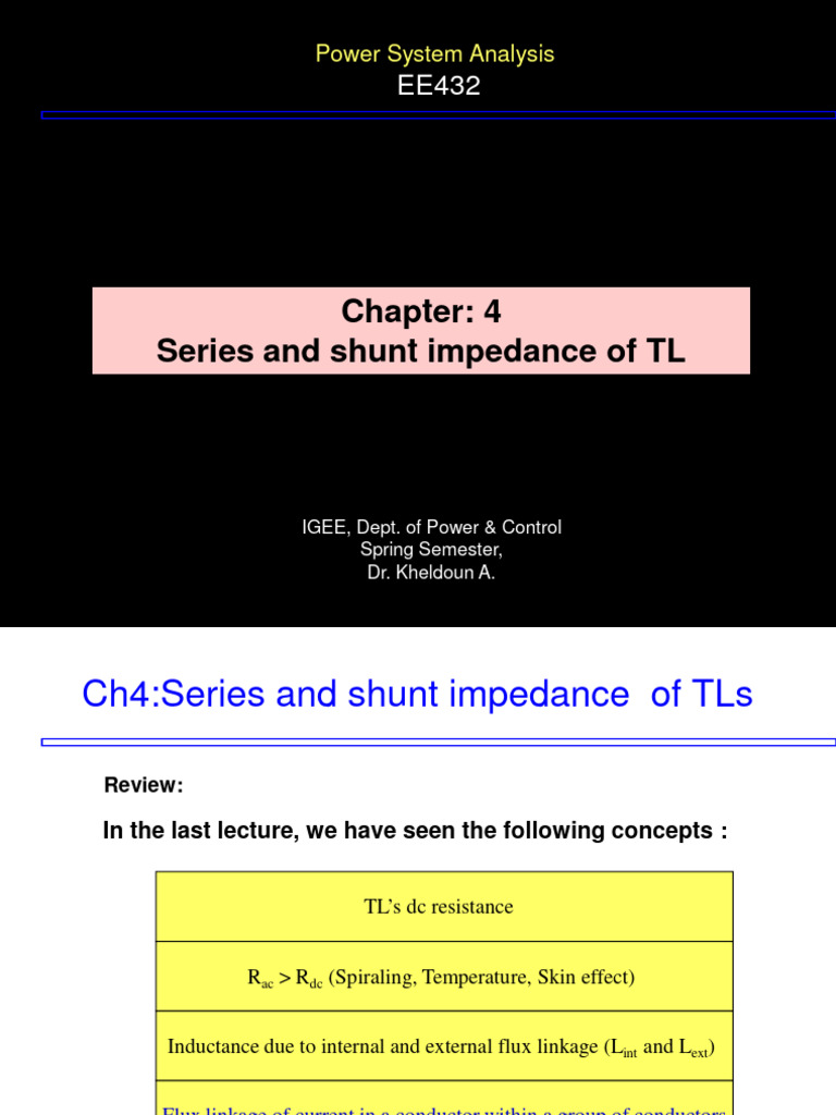 Lecture 07 - Chap 4 Series Impedance of TLs | PDF | Inductance | Metrology