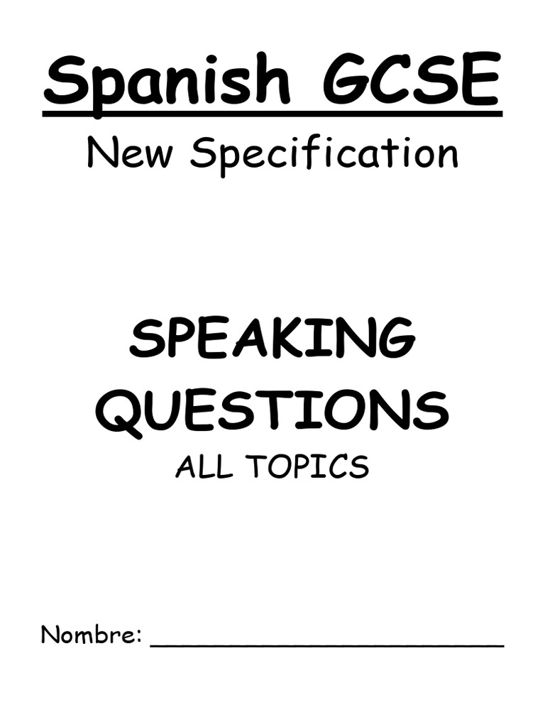 Preguntas de Speaking para GCSE Español | PDF
