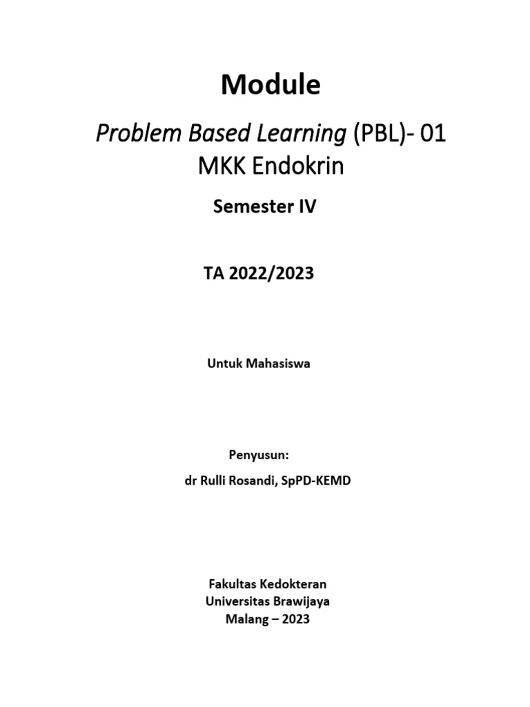 3a PBL 01 MKK Endokrin Untuk Mahasiswa Rev 01 | PDF