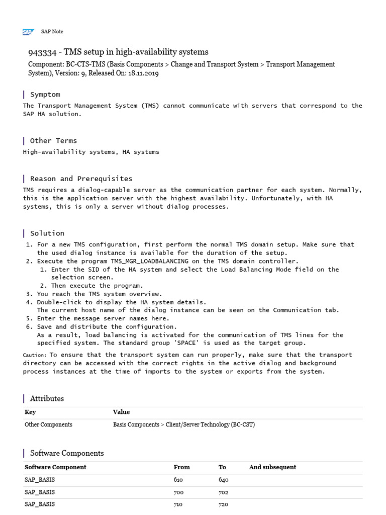 TMS Setup in HA System | PDF | Load Balancing (Computing) | Server ...