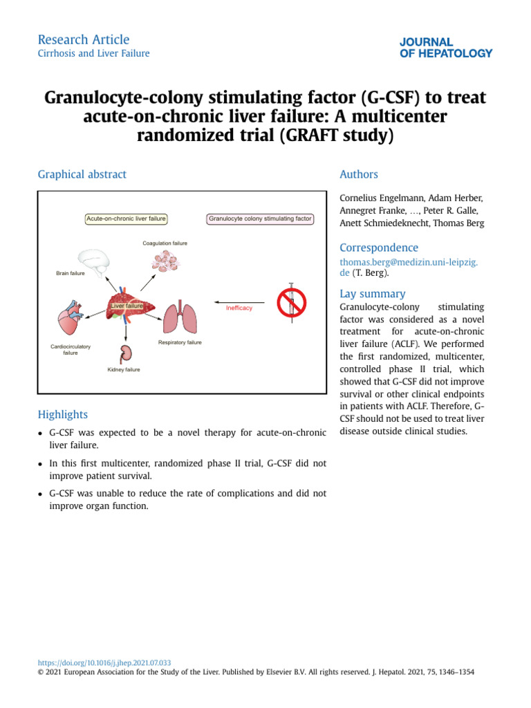 Engelmann, Et Al., 2021 | PDF | Cirrhosis | Clinical Trial