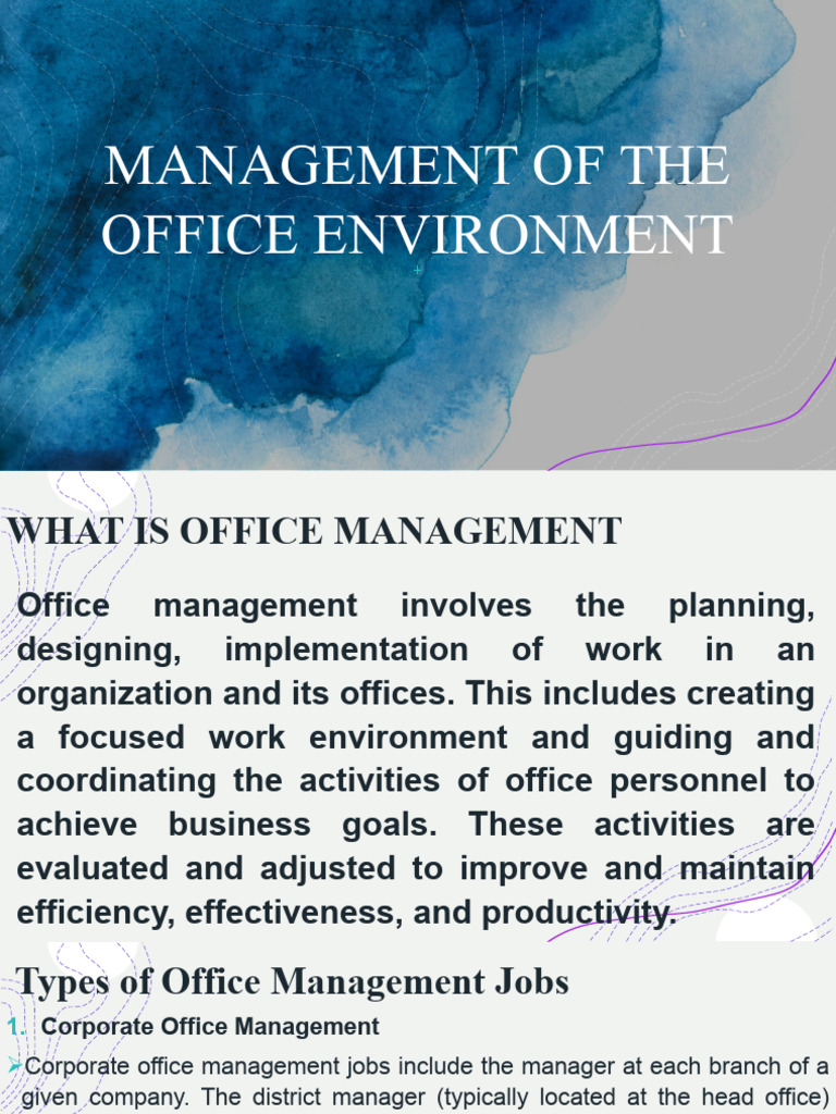 Management of The Office Environment | PDF | Chair | Human Factors And ...