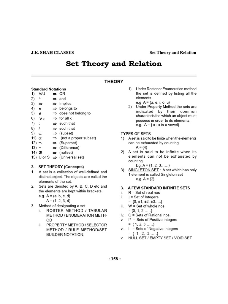 153 - Ch07 - MATHS - Set Theory and Relation | PDF | Function (Mathematics) | Set (Mathematics)