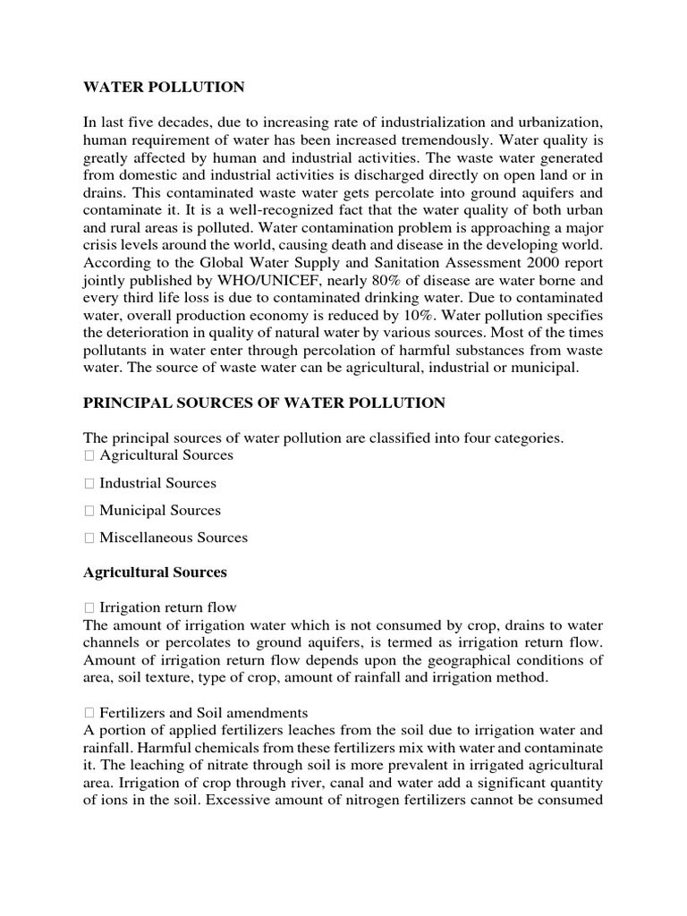 Water Pollution | Download Free PDF | Environmental Science