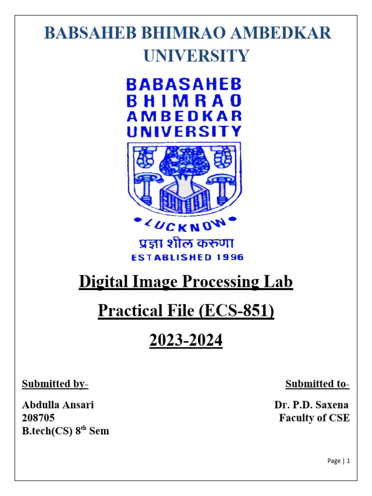 Digital Image Processing Lab Report | PDF | Filter (Signal Processing) | Low Pass Filter
