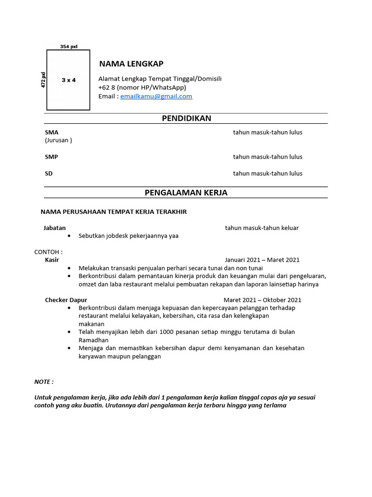 Template CV | PDF