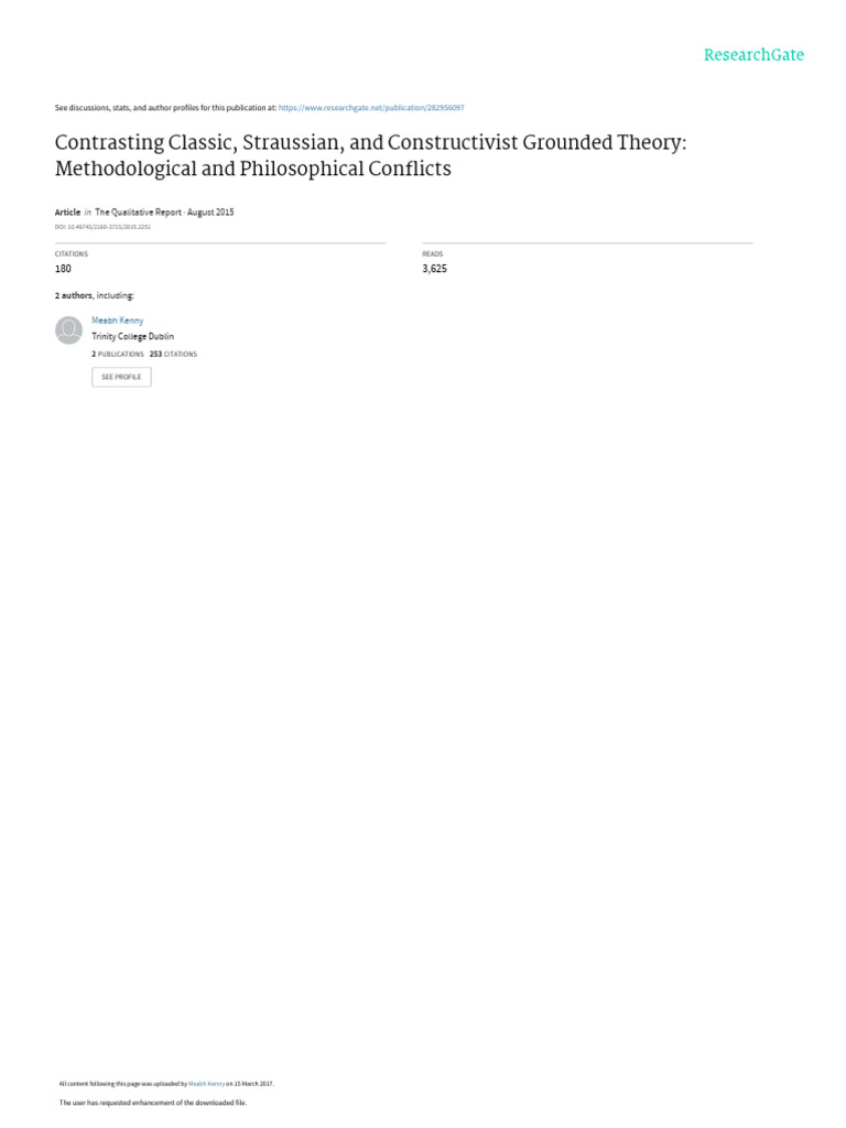 Contrasting Classic Straussianand Constructivist Grounded Theory | PDF | Methodology ...
