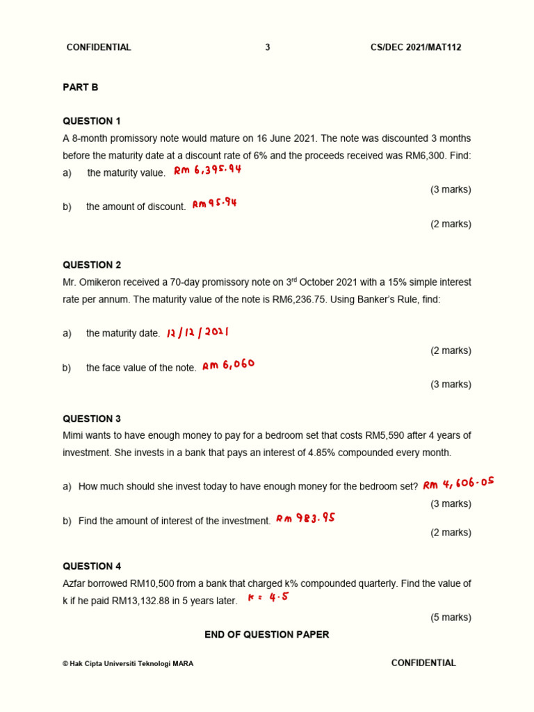 Mat 112 | PDF | Finance & Money Management