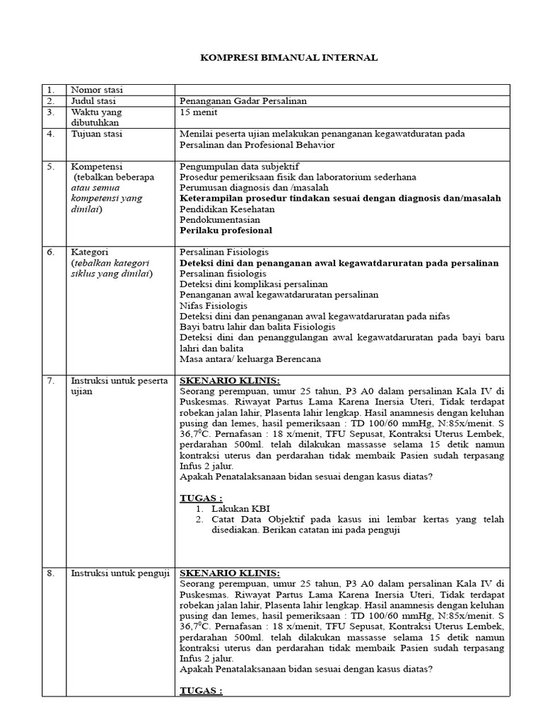 Kbi Kbe Osce Rubik Soal | PDF