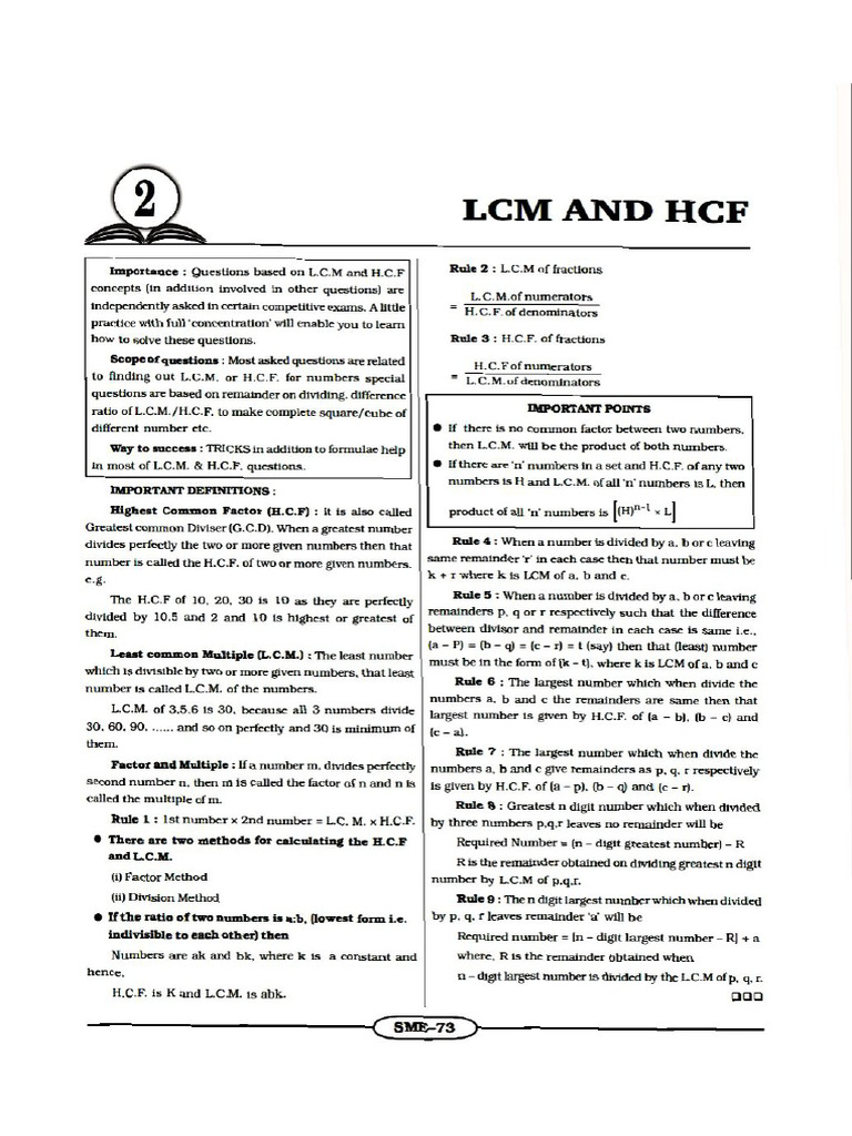 Theory of LCM &HCF | PDF