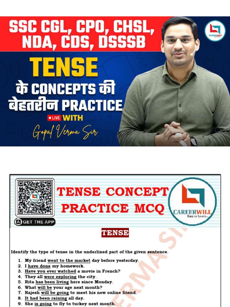 361976tense Concept Practice MCQ - Crwill | PDF