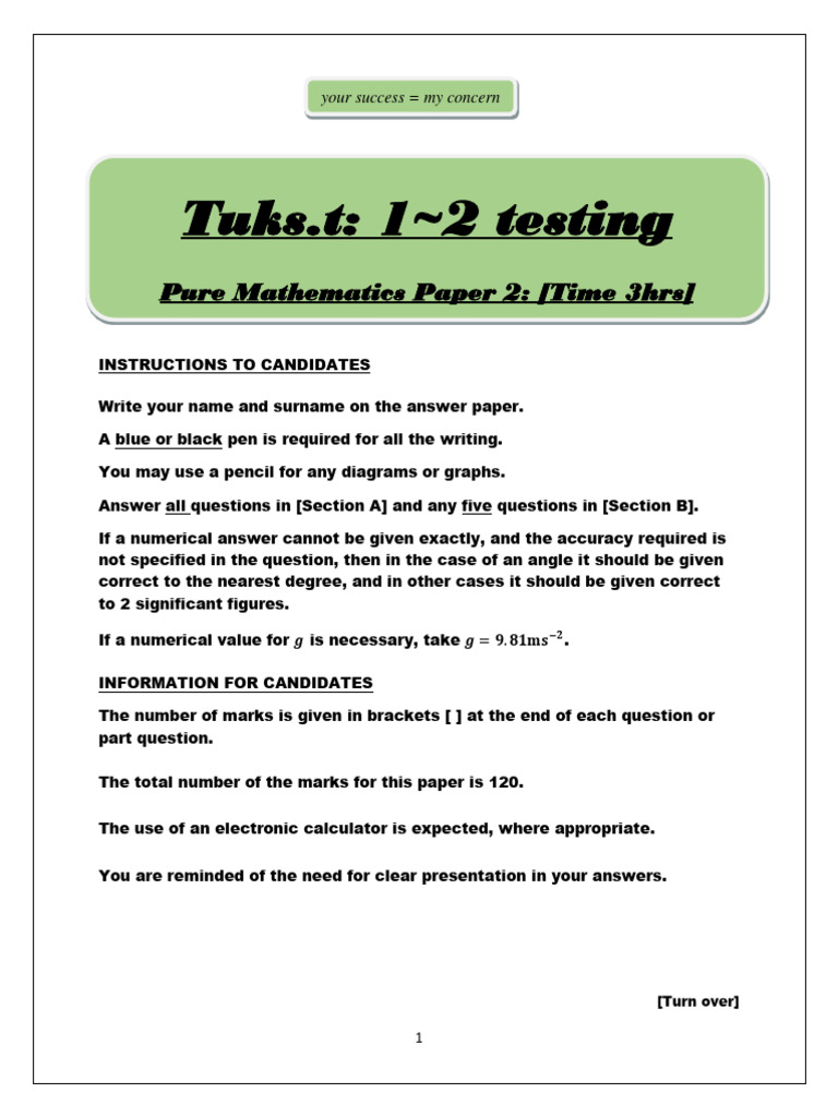 2023 Pure Maths p2 (Final Revision) | PDF | Complex Number | Circle