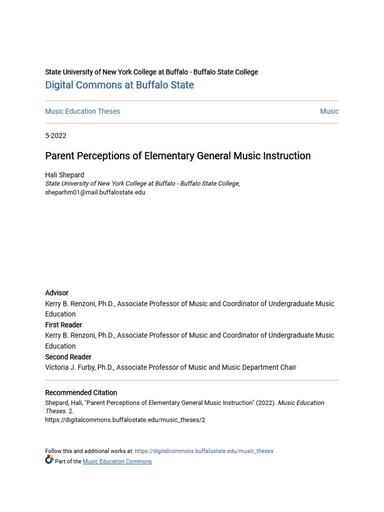 Parent Perceptions of Elementary General Music Instruction | Download ...