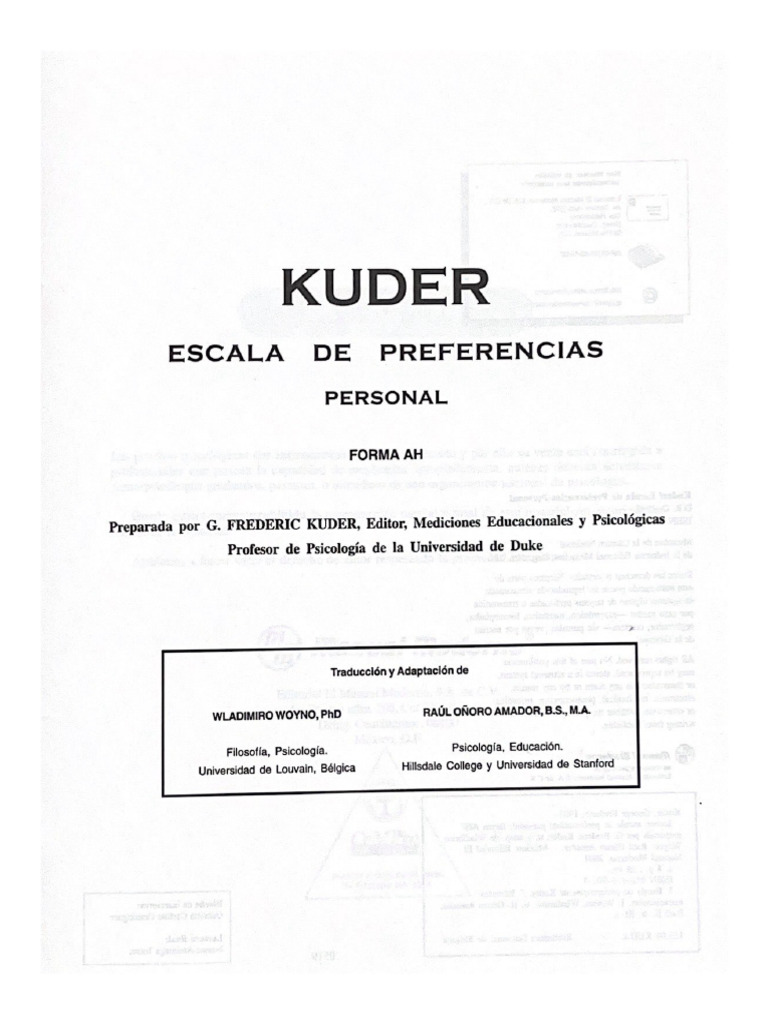 KUDER | PDF