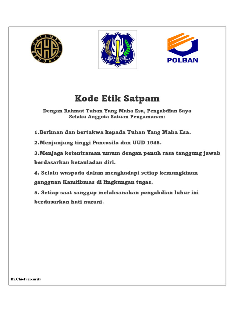 Kode Etik Satpam | PDF