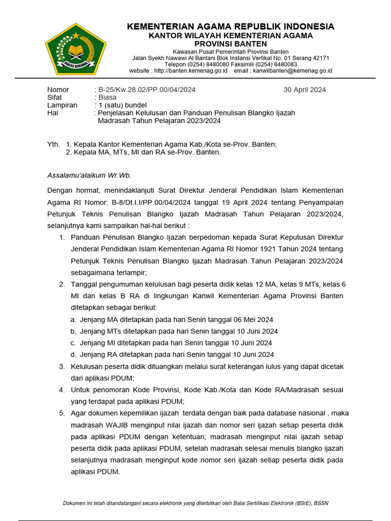 Surat Penjalasan Kelulusan Dan Panduan Penulisan Blangko Ijazah 2024 ... Surat Penjalasan Kelulusan Dan Panduan Penulisan Blangko Ijazah 2024 ...