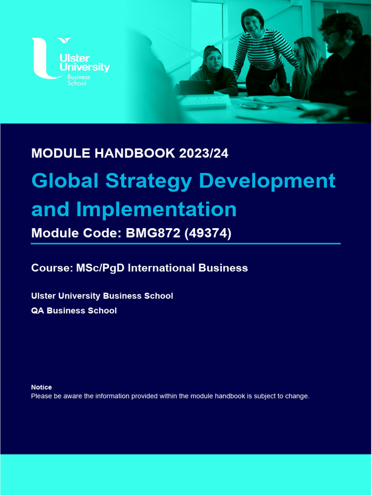 Module Handbook BMG872 Feb 2024 | PDF | Strategic Management | Citation