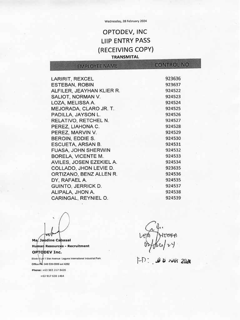 Batch 3 Transmittal LIIP ID | PDF
